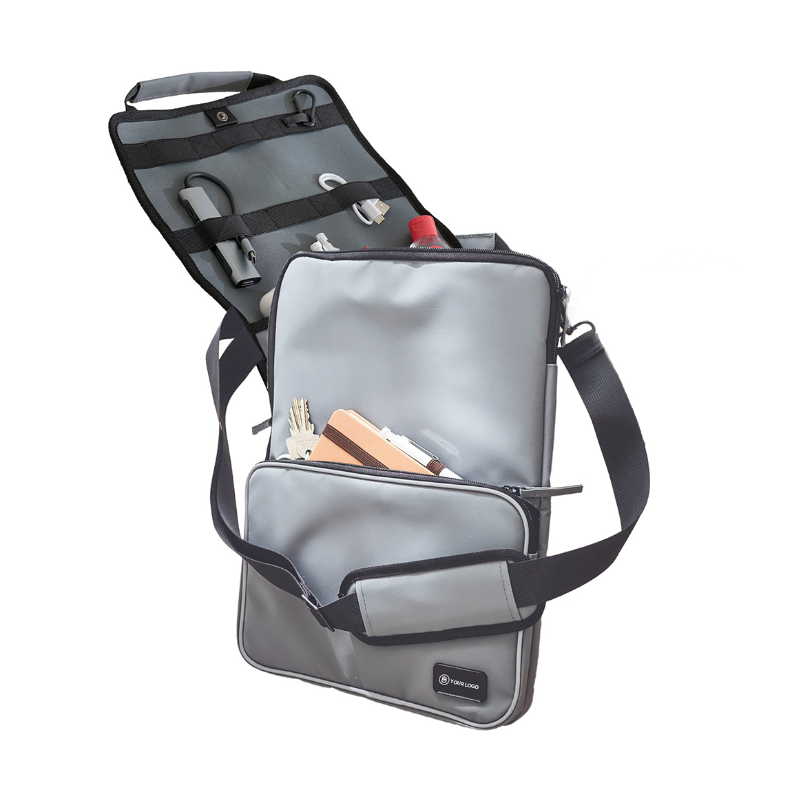 GREYLINE SET (Laptophülle mit Organizer) mit deinem Logo | BERENDSOHN