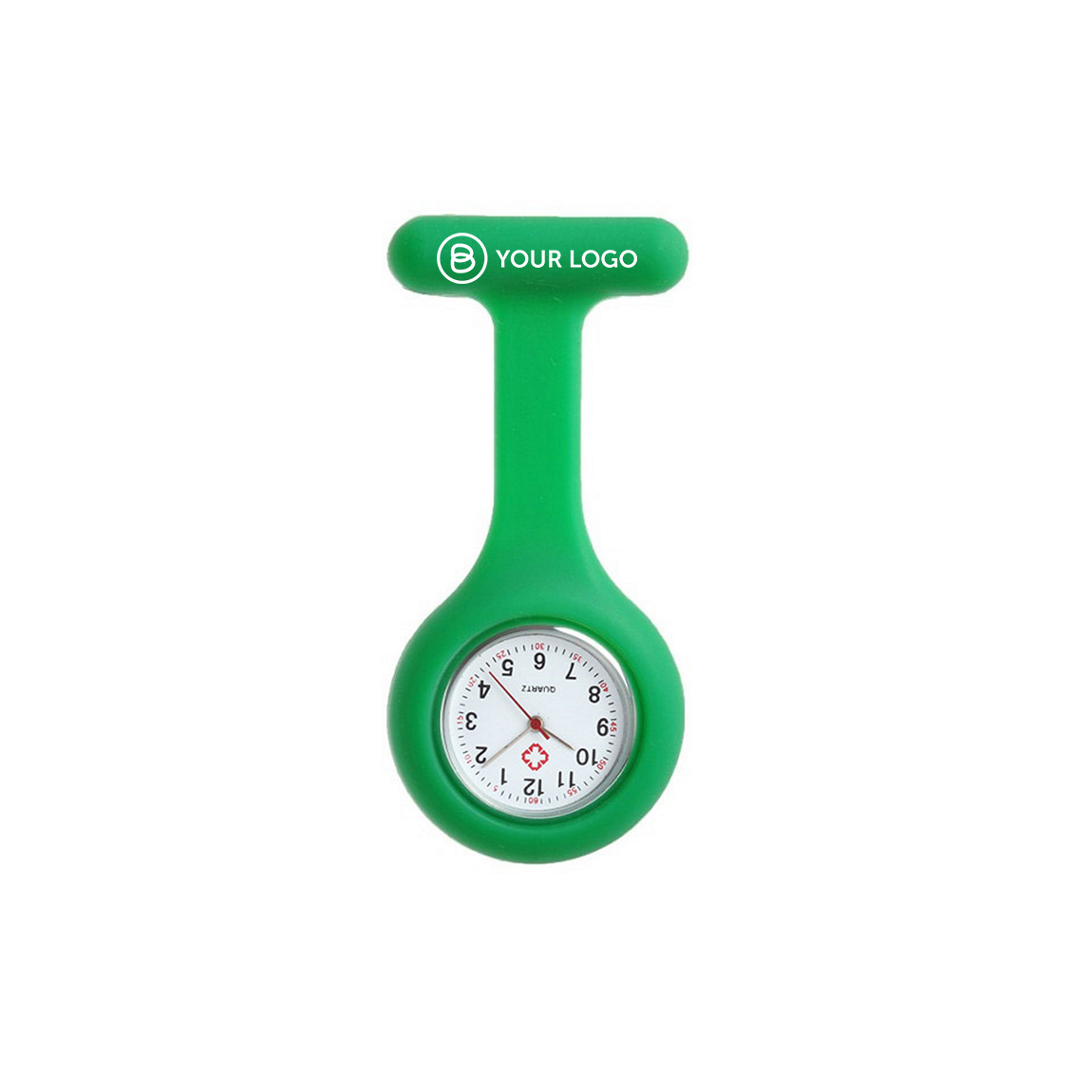 MEDICLOCK, grün (Schwesternuhr) mit deinem Logo | BERENDSOHN