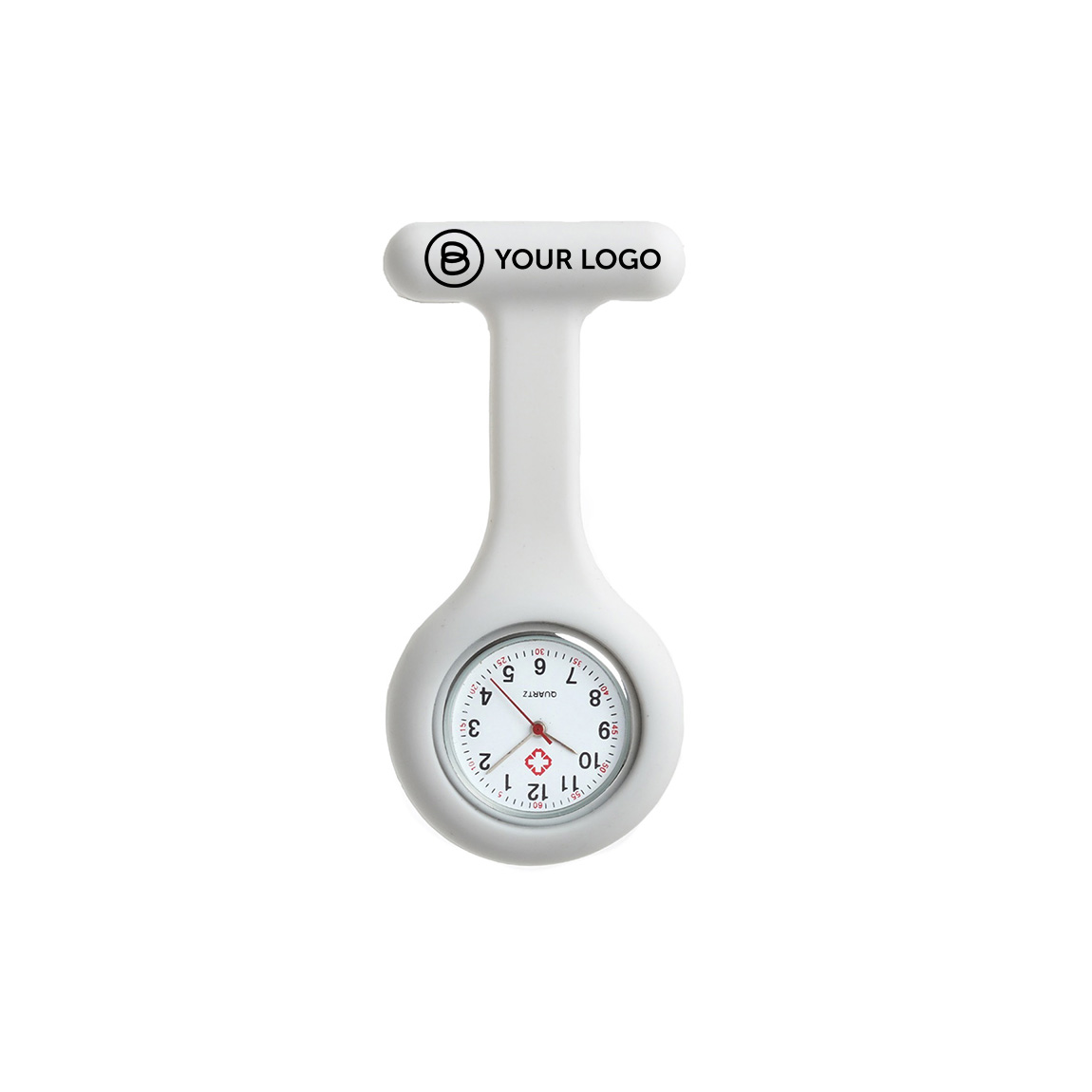 MEDICLOCK, weiß (Schwesternuhr) mit deinem Logo | BERENDSOHN